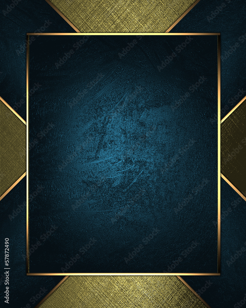 Gold background with blue leaf paper. Design template Stock ...