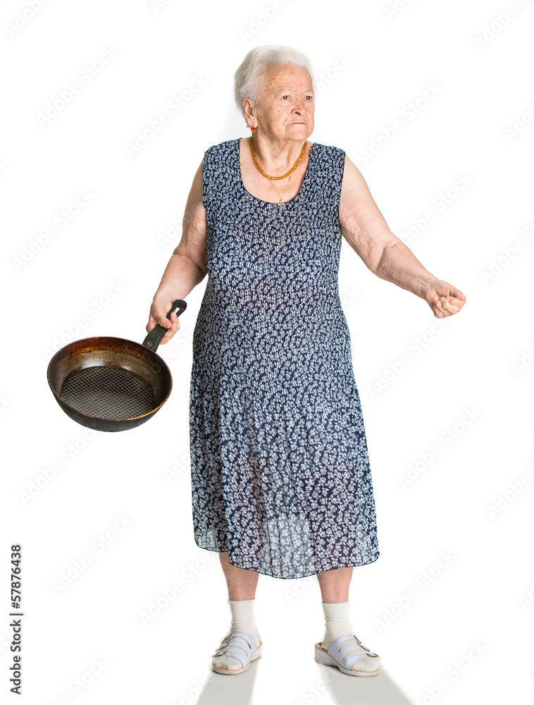 Angry old woman Stock Photo | Adobe Stock