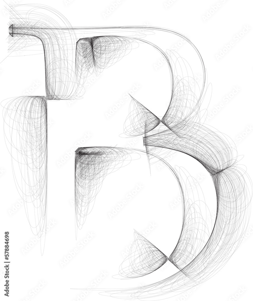 Hand draw font. LETTER B. Vector illustration Stock Vector | Adobe Stock
