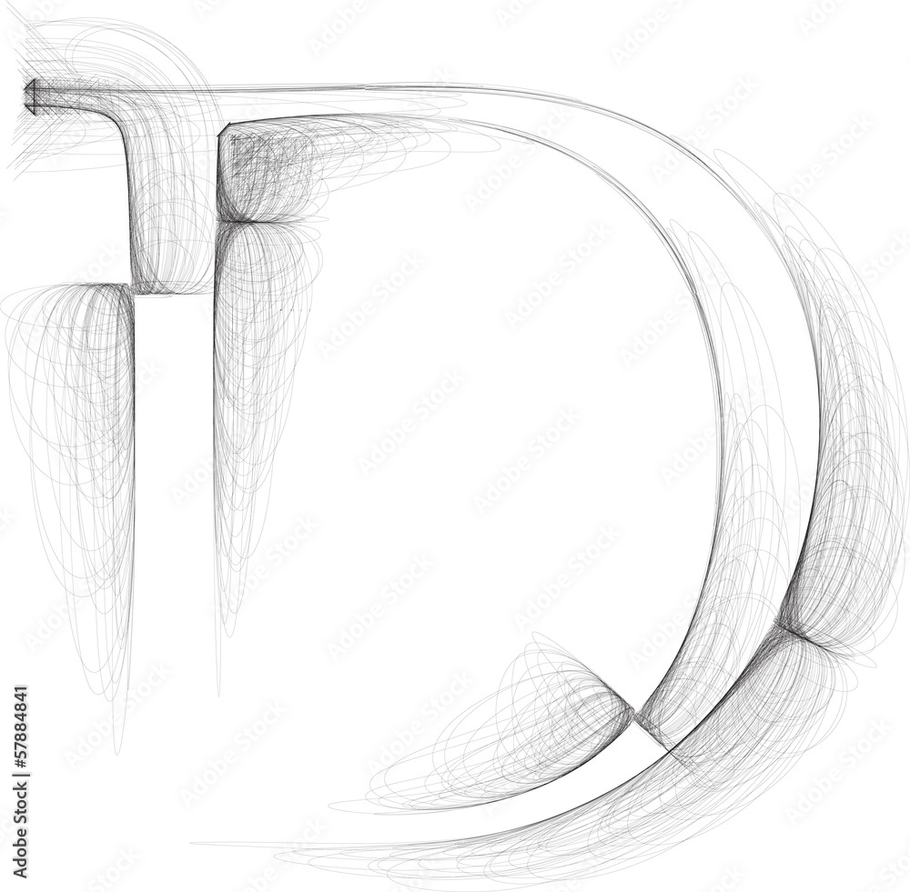 Hand draw font. LETTER D. Vector illustration Stock Vector | Adobe Stock