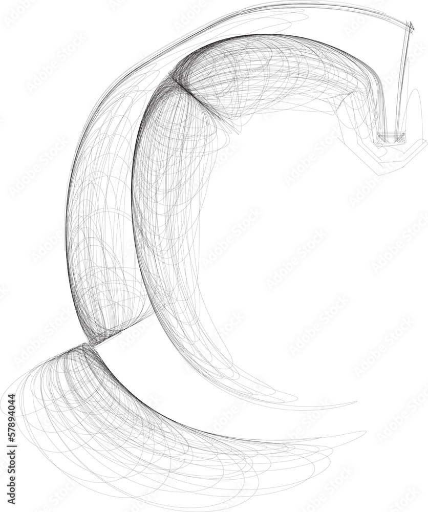 Hand draw font. LETTER c. Vector illustration Stock Vector | Adobe Stock