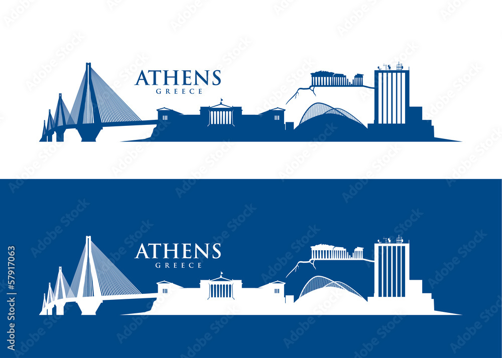 Athens skyline Stock Vector | Adobe Stock
