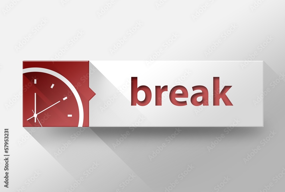 3d Break time in work flat design, illustration Stock Illustration ...