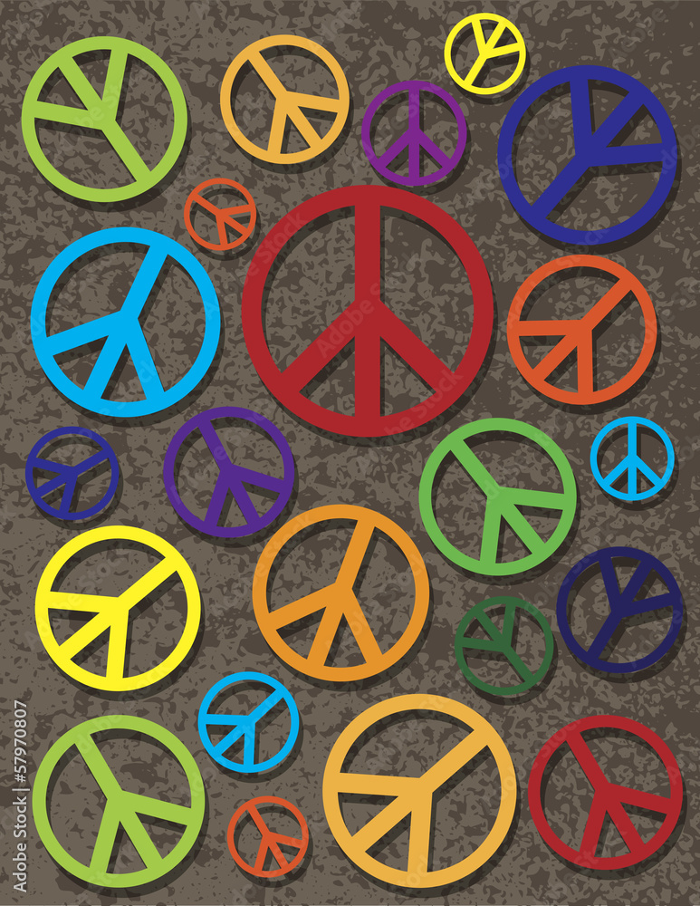 Colorful Symbol of Peace on Texture Background Vector Stock Vector ...