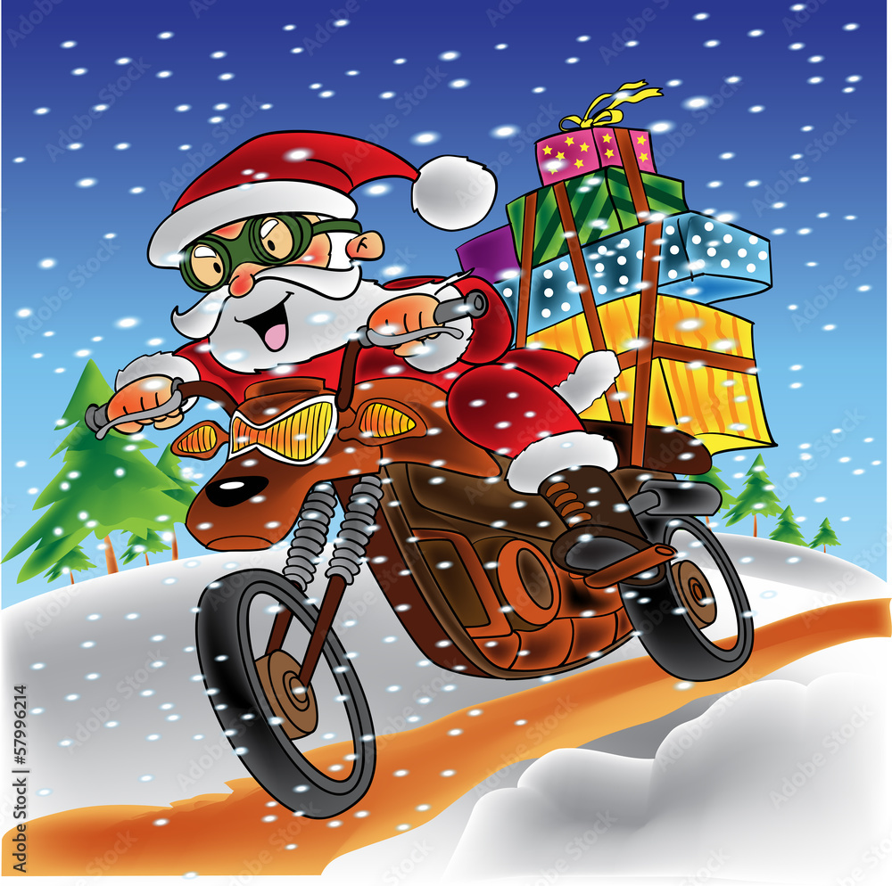 santa claus rider Stock Vector | Adobe Stock