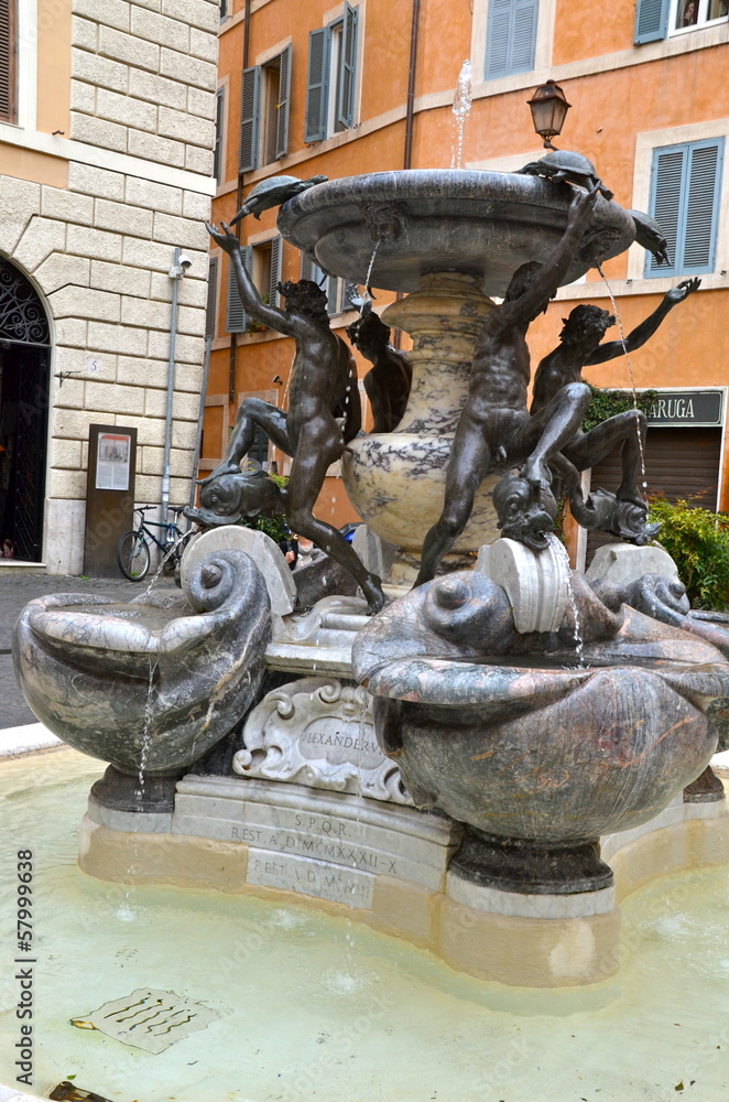 Turtle Fountain (fontana delle tartarughe) in Rome, Italy Stock Photo ...