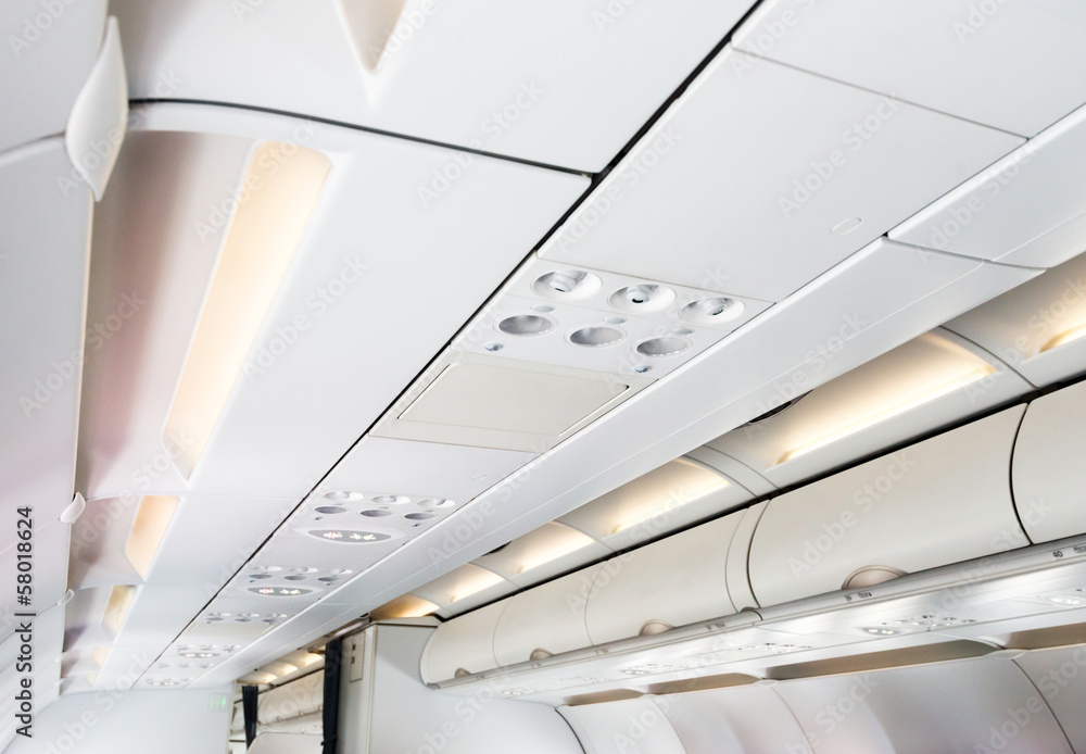 Commercial aircraft interior Stock Photo | Adobe Stock