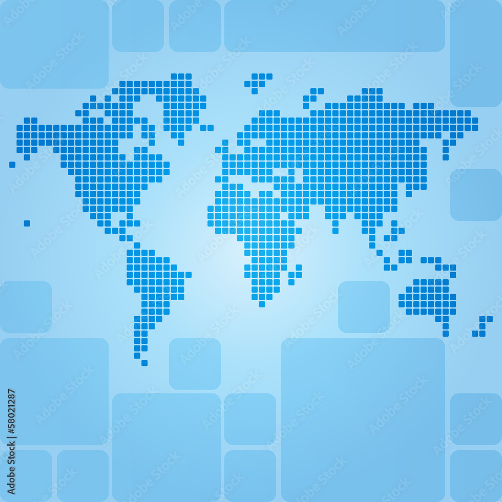 Dotted world map of rounded rectangles Stock Vector | Adobe Stock
