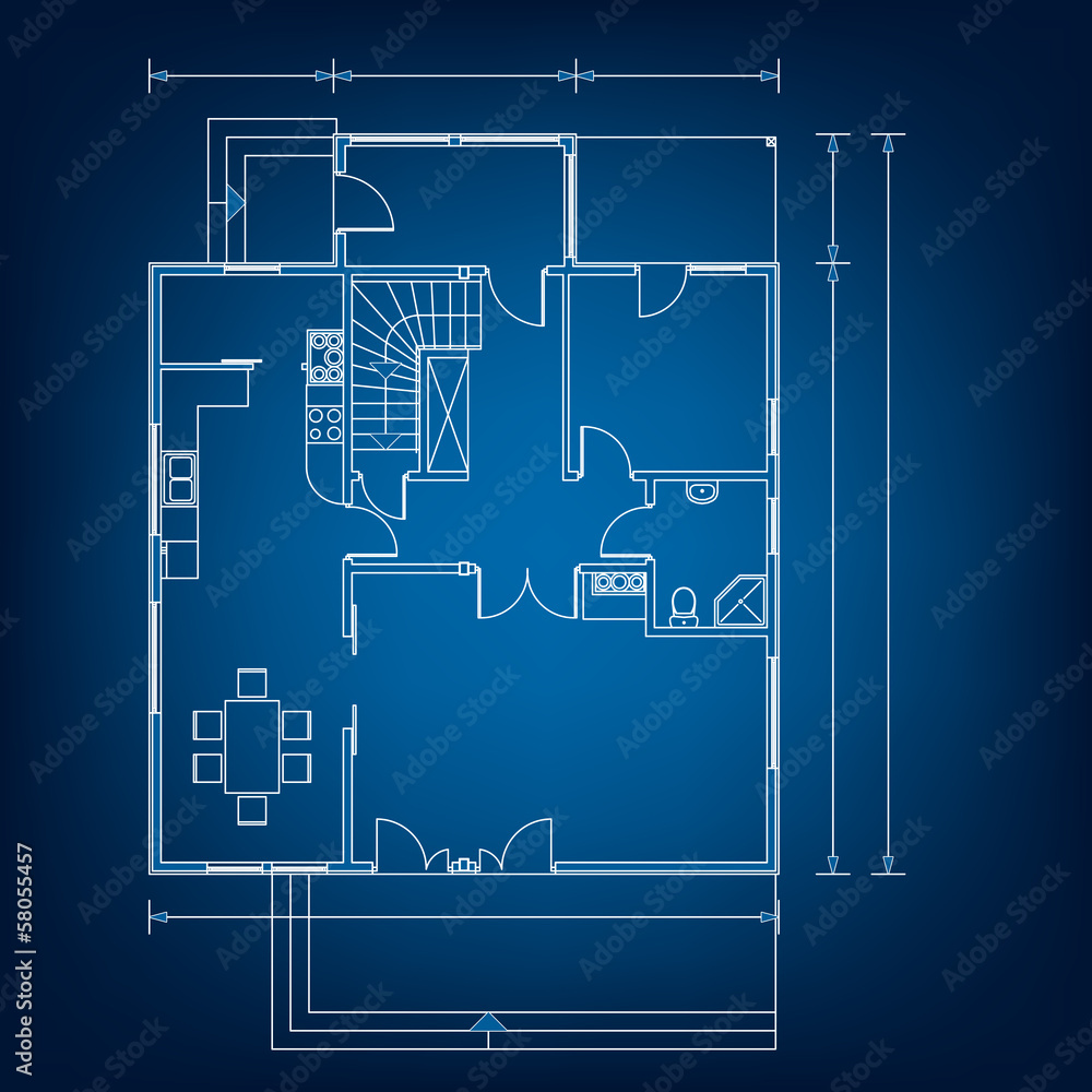 ground floor blueprint. vector illustration Stock Vector | Adobe Stock