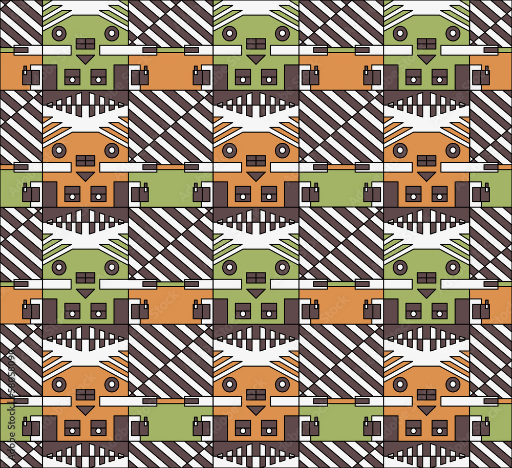 retro seamless texture with cartoons Stock Vector | Adobe Stock