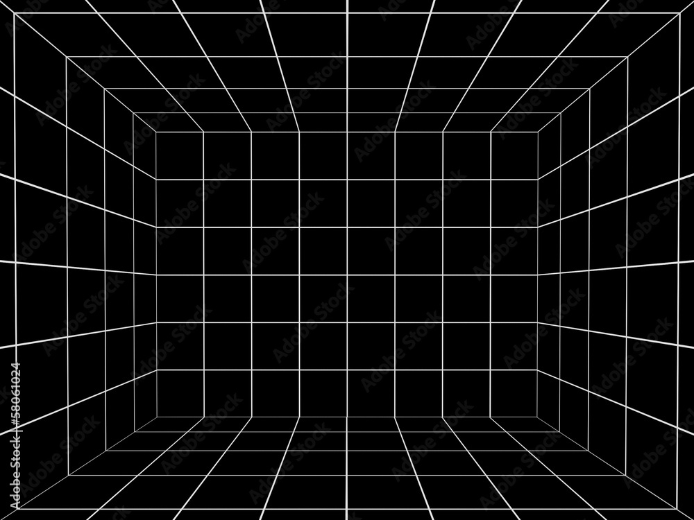 black space with perspective grid , 3d Stock Illustration | Adobe Stock