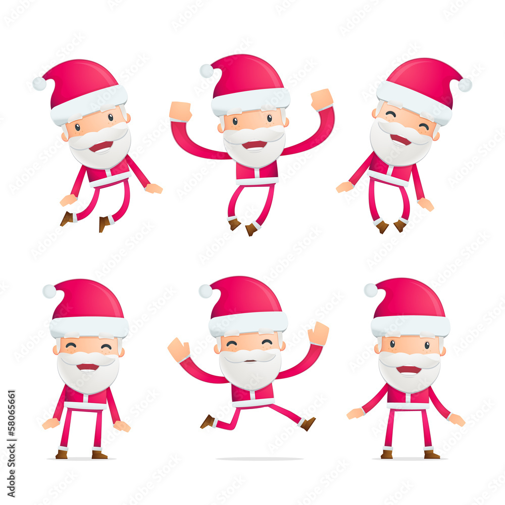 Santa in various poses for use in advertising, presentations, Stock ...