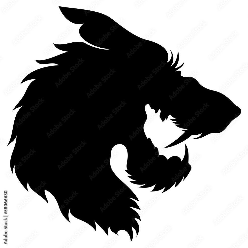 Wolf head silhouette. Stock Vector | Adobe Stock