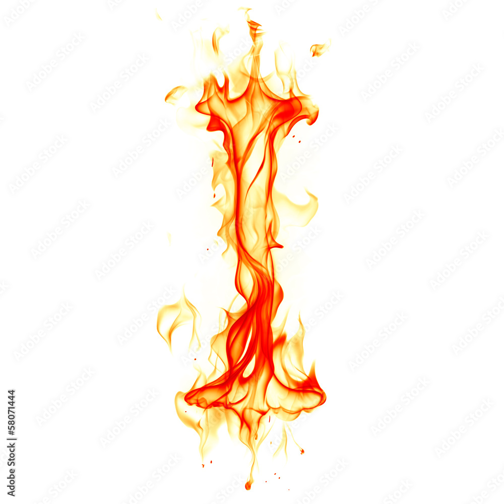 Fire letter isolated on white background Stock Illustration | Adobe Stock