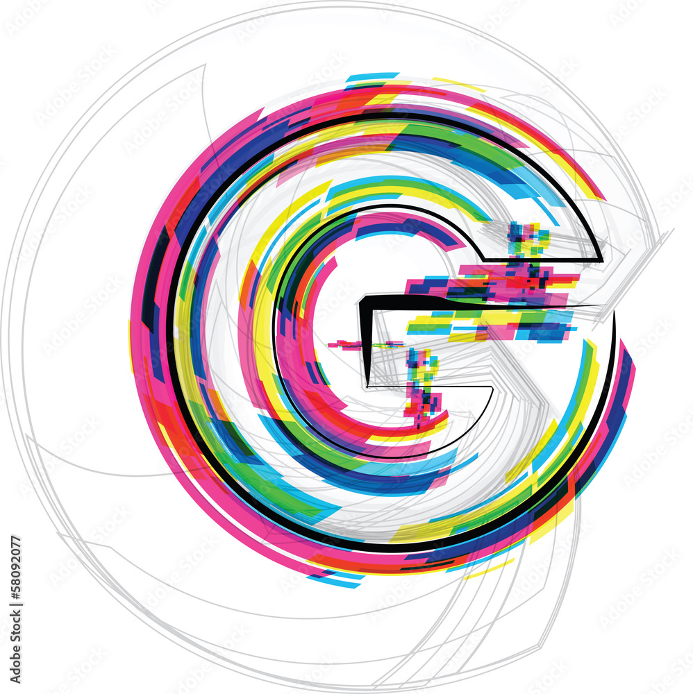 Font Illustration. LETTER G. Vector illustration Stock Vector | Adobe Stock