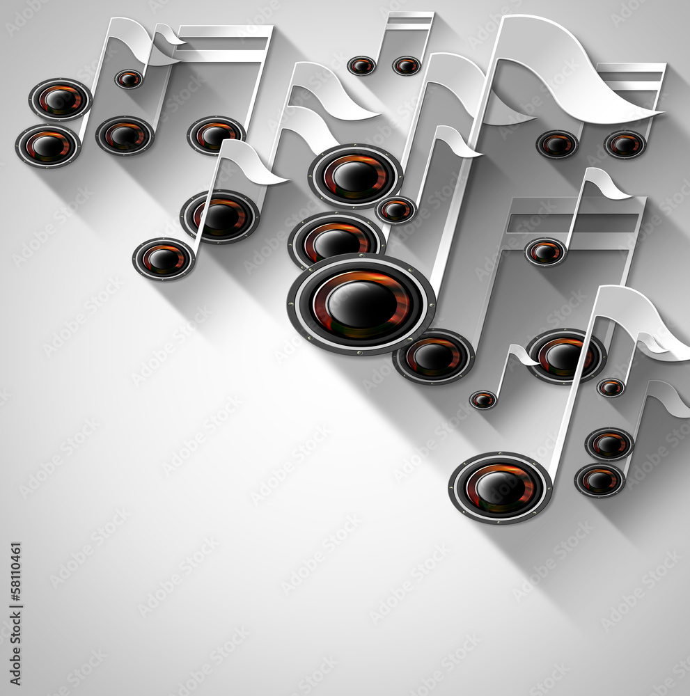 Music Note and Woofer Background Stock Illustration | Adobe Stock
