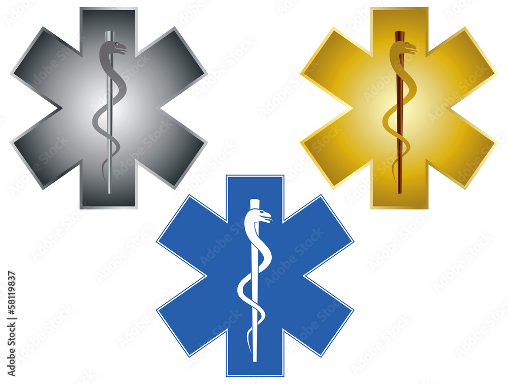 Star of Life Rod of Asclepius Illustration Stock Vector | Adobe Stock