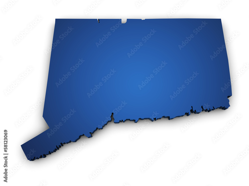 Map Of Connecticut 3d Shape Stock Illustration | Adobe Stock