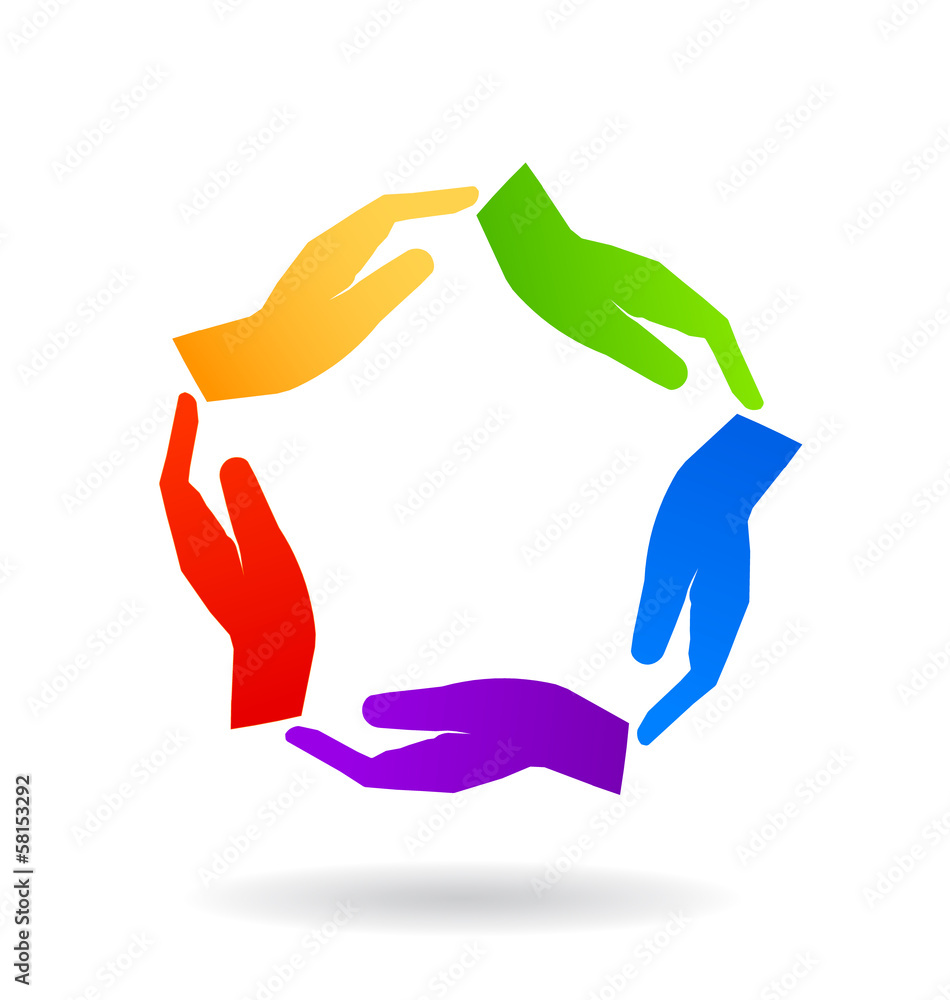 Touching Hands logo Stock Vector | Adobe Stock