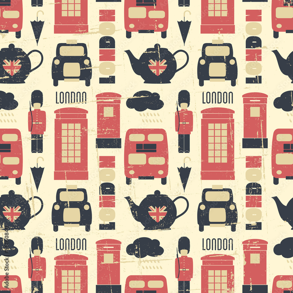 Seamless London Background Stock Vector | Adobe Stock