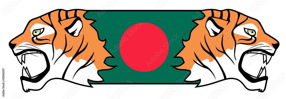 Bangladesh tiger flag Stock Vector | Adobe Stock