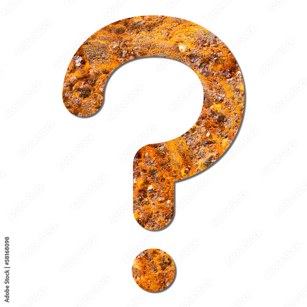 Font rusty steel texture question mark Stock Illustration | Adobe Stock