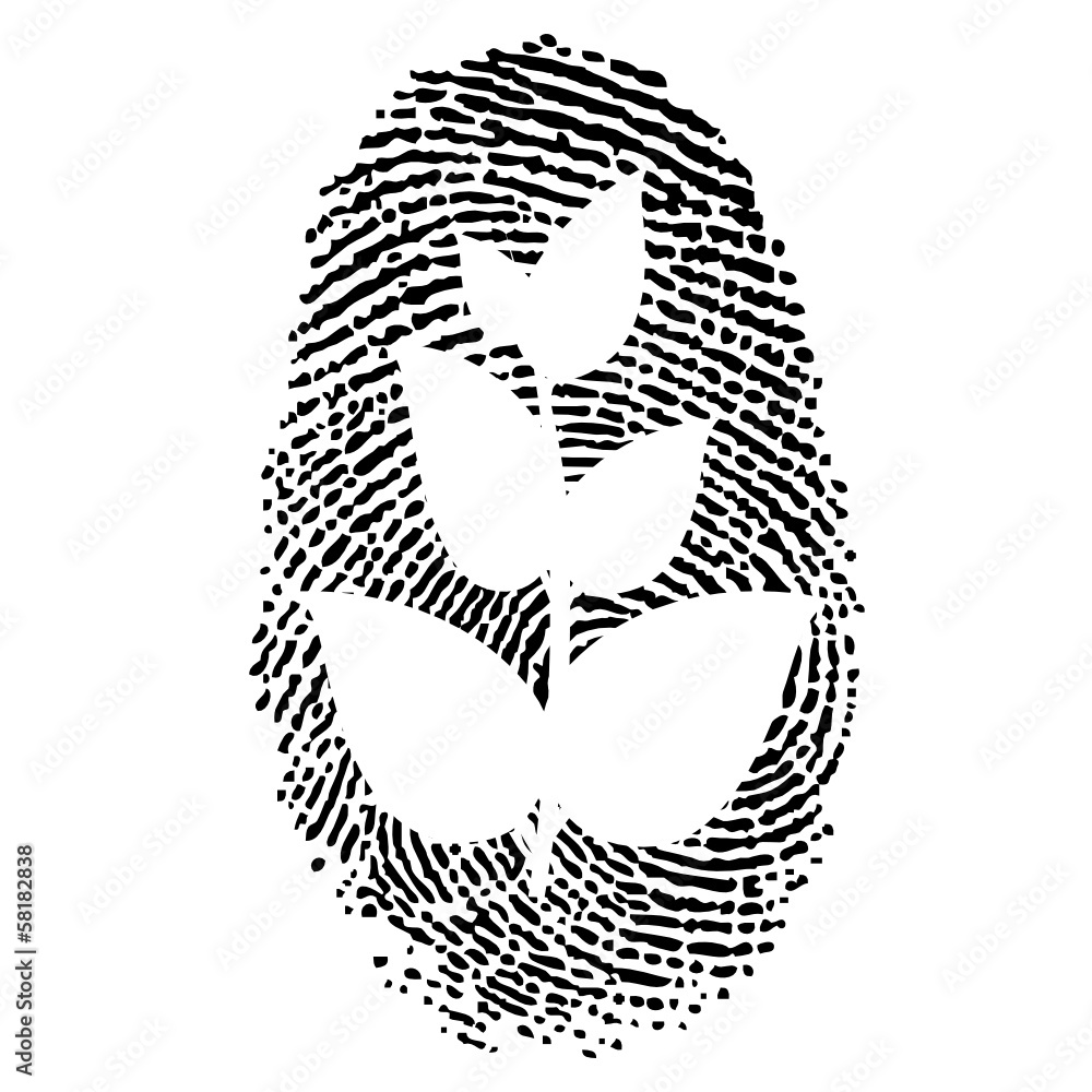 FINGERPRINT LEAF Stock Vector | Adobe Stock