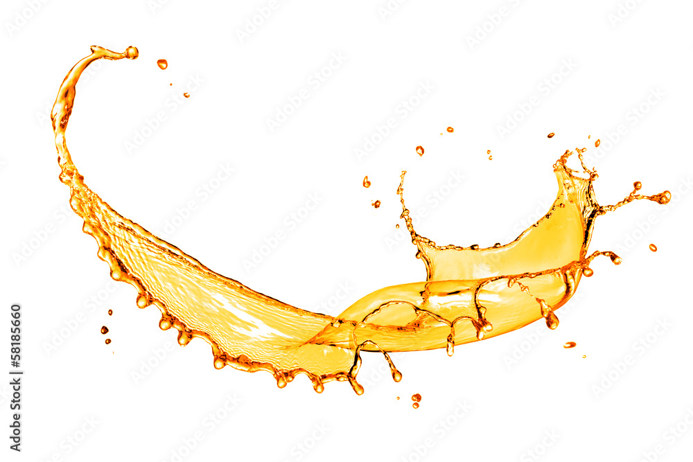 orange water splash isolated on white Stock Photo | Adobe Stock