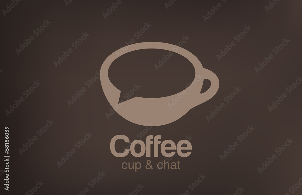 Logo Coffee cup chat vector. Creative design cafe idea Stock Vector ...