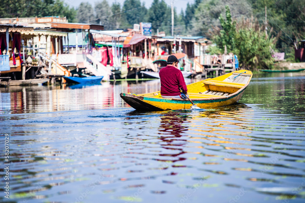 Shikara boat in Dal lake , Kashmir India Stock Photo | Adobe Stock