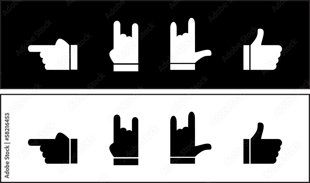 four ways to show your fingers Stock Vector | Adobe Stock