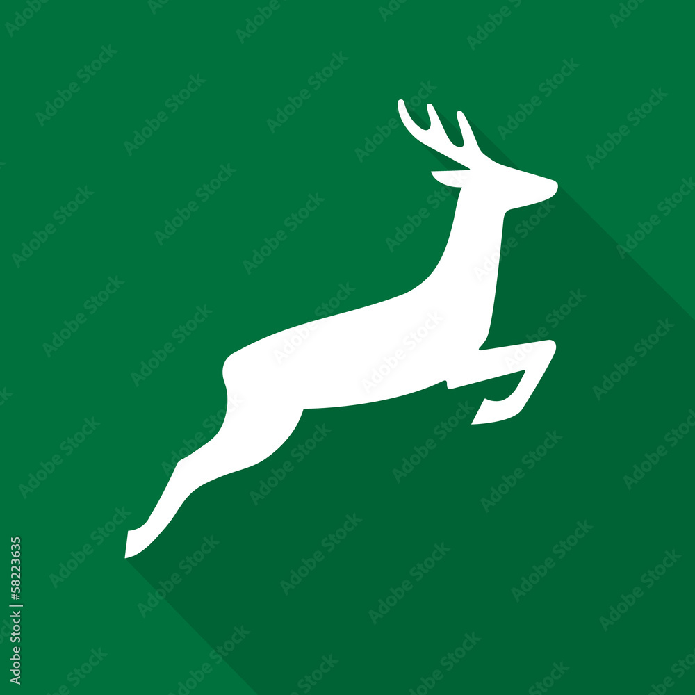 Reh Piktogramm mit langem Schatten auf grünem Hintergrund Stock Vector ...