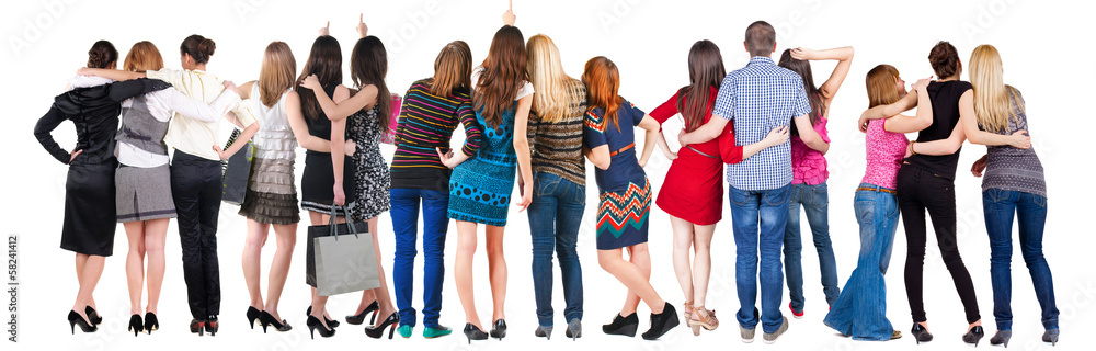 Back view group of people looking. Stock Photo | Adobe Stock