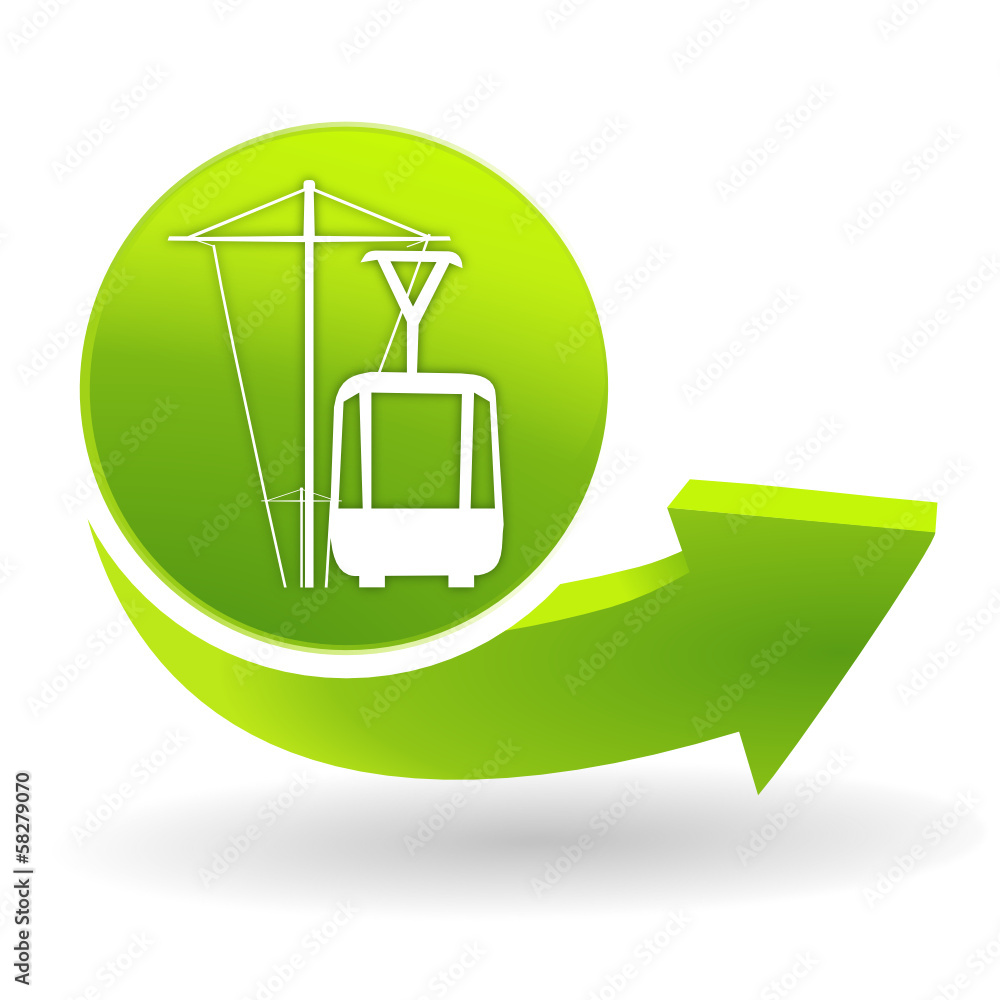 Vetor de tramway sur symbole vert do Stock | Adobe Stock