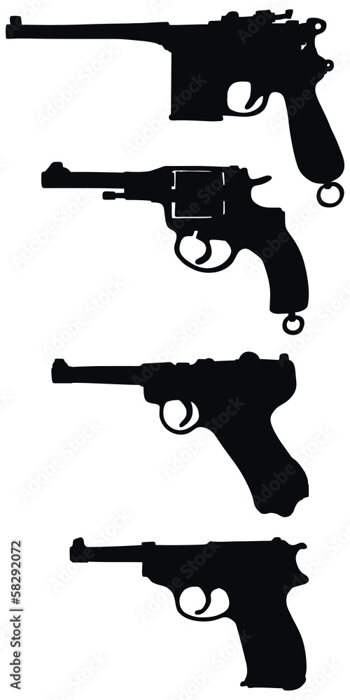 classic handguns Stock Vector | Adobe Stock