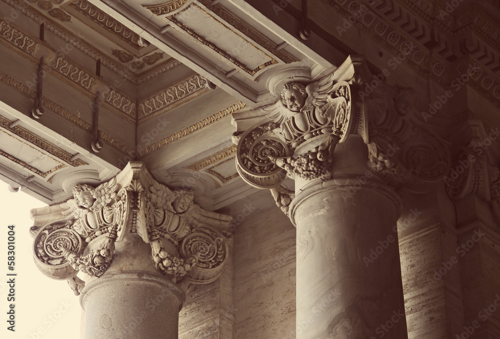 corinthian columns of St. Peter's Basilica in Vatican Stock Photo ...