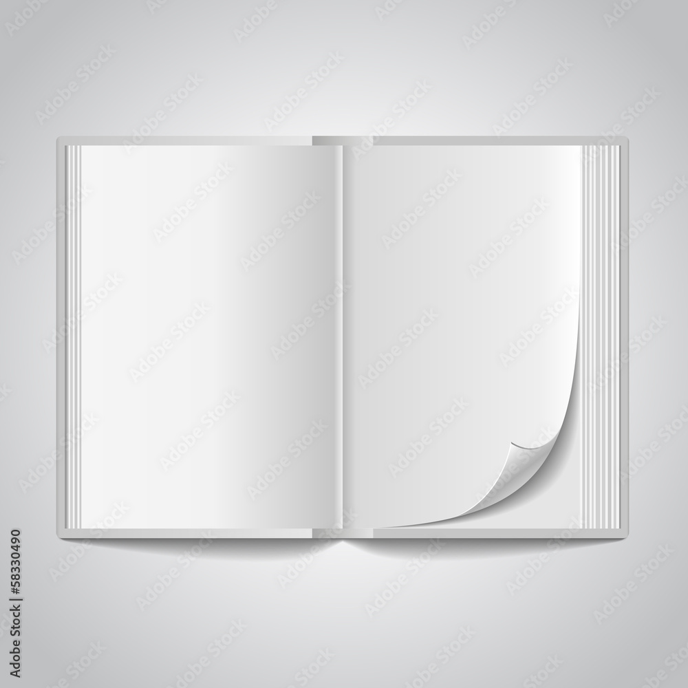 Vector open blank book Stock Vector | Adobe Stock