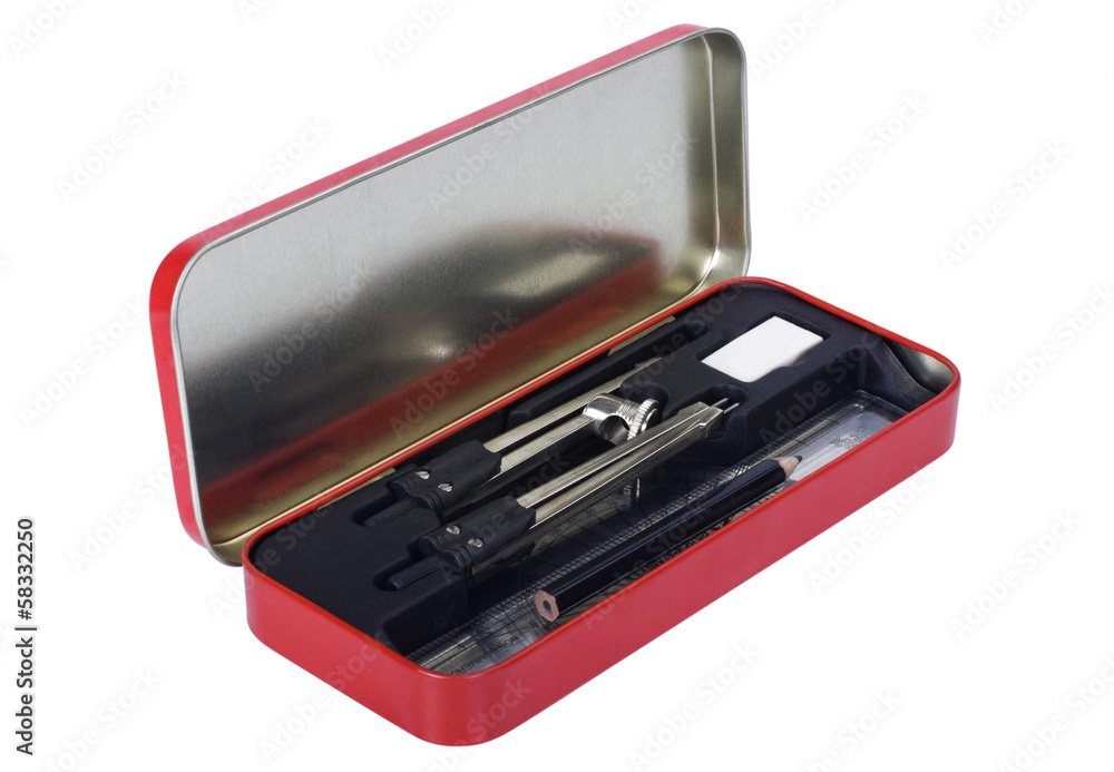 Close-up of a geometry box Stock Photo | Adobe Stock