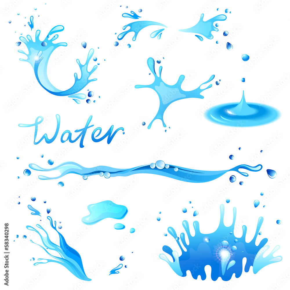 water splashes Stock Vector | Adobe Stock
