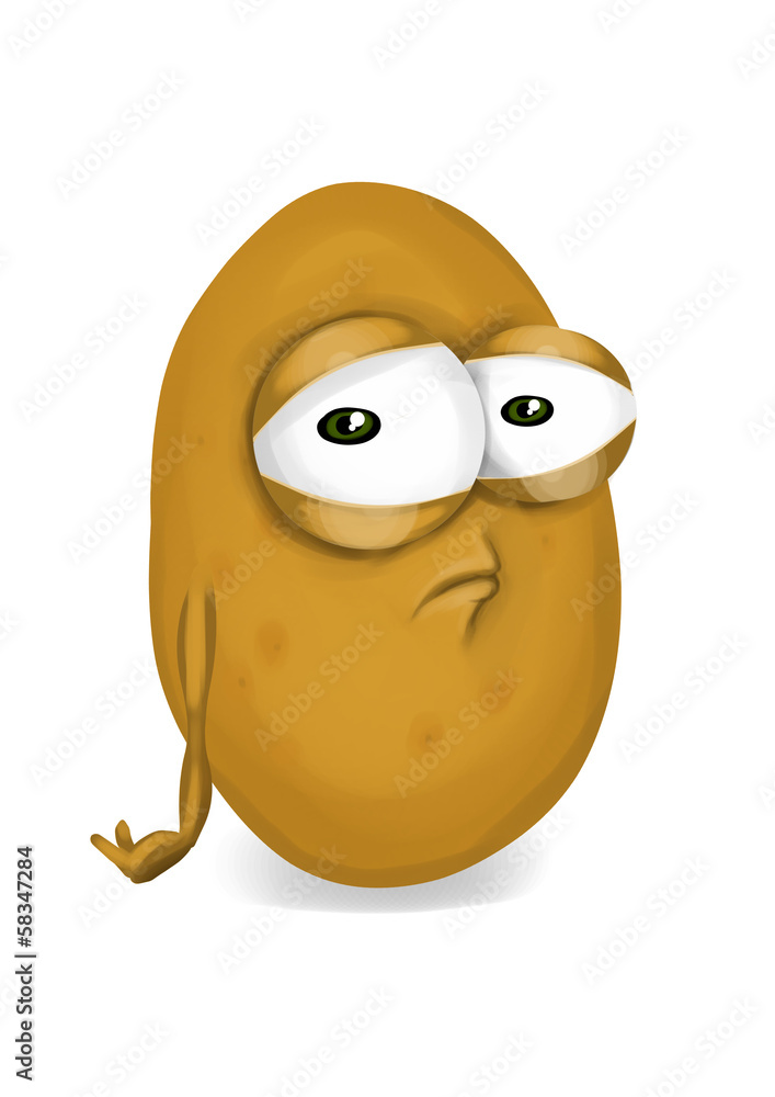 Sad Cartoon Potato