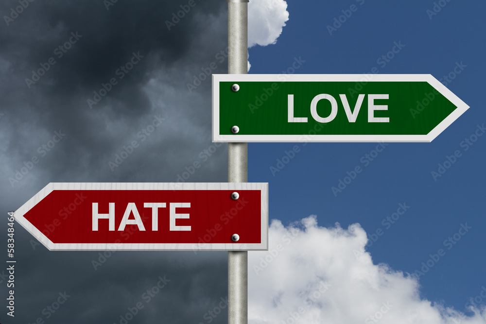Love versus Hate Stock Illustration | Adobe Stock