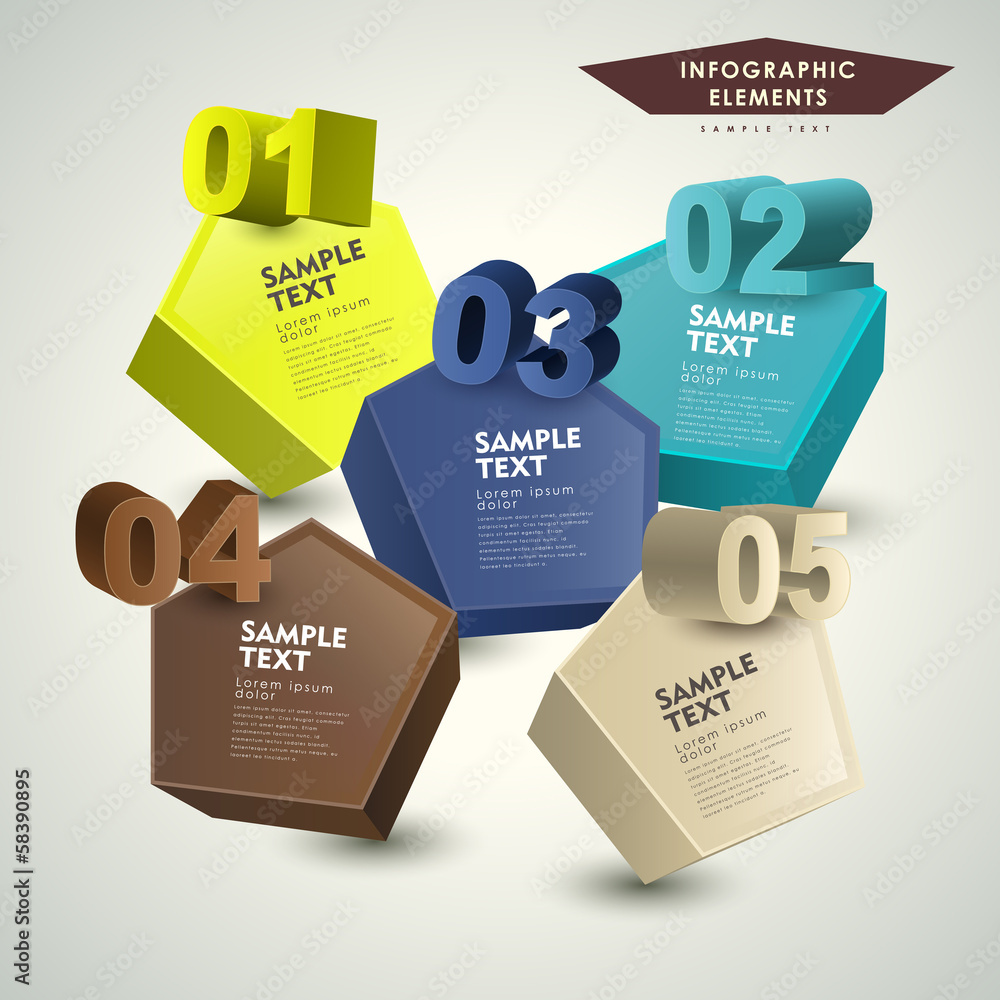 abstract 3d Pentagonal prism infographics Stock Vector | Adobe Stock