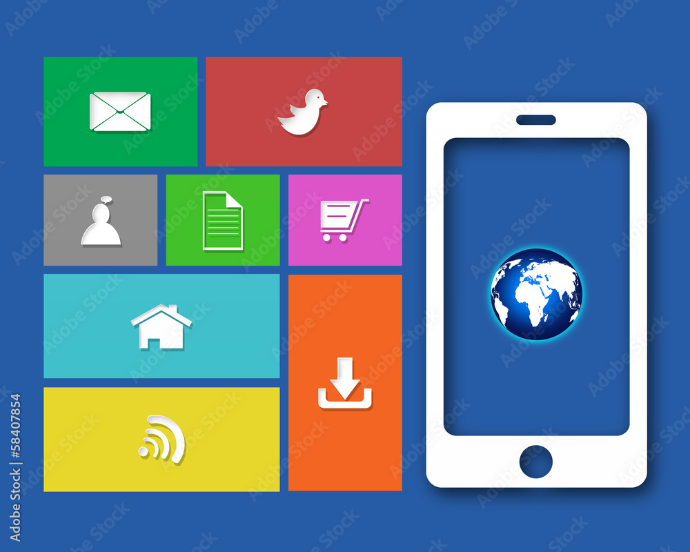 mobile applications graphic user interface flat Stock Illustration ...