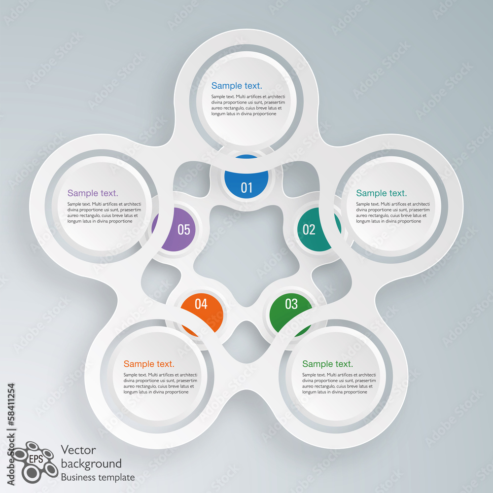 Infographics Background 5-Step Process Stock Vector | Adobe Stock