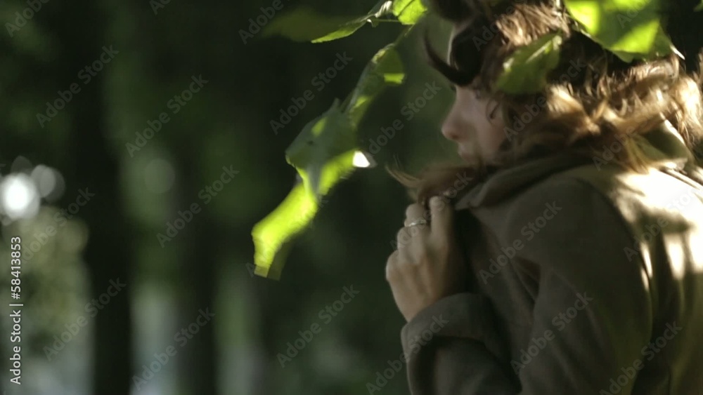 Alluring woman crying in the park Stock-Video | Adobe Stock