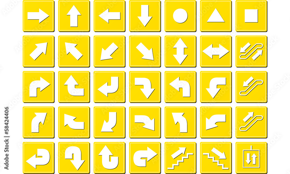 pfeile_wegweiser_gelb Stock-Vektorgrafik | Adobe Stock