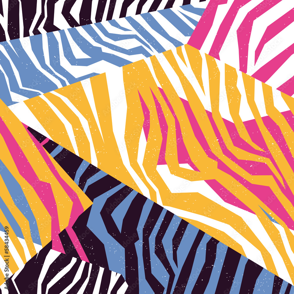 Seamless colorful animal skin texture of zebra Stock Vector | Adobe Stock