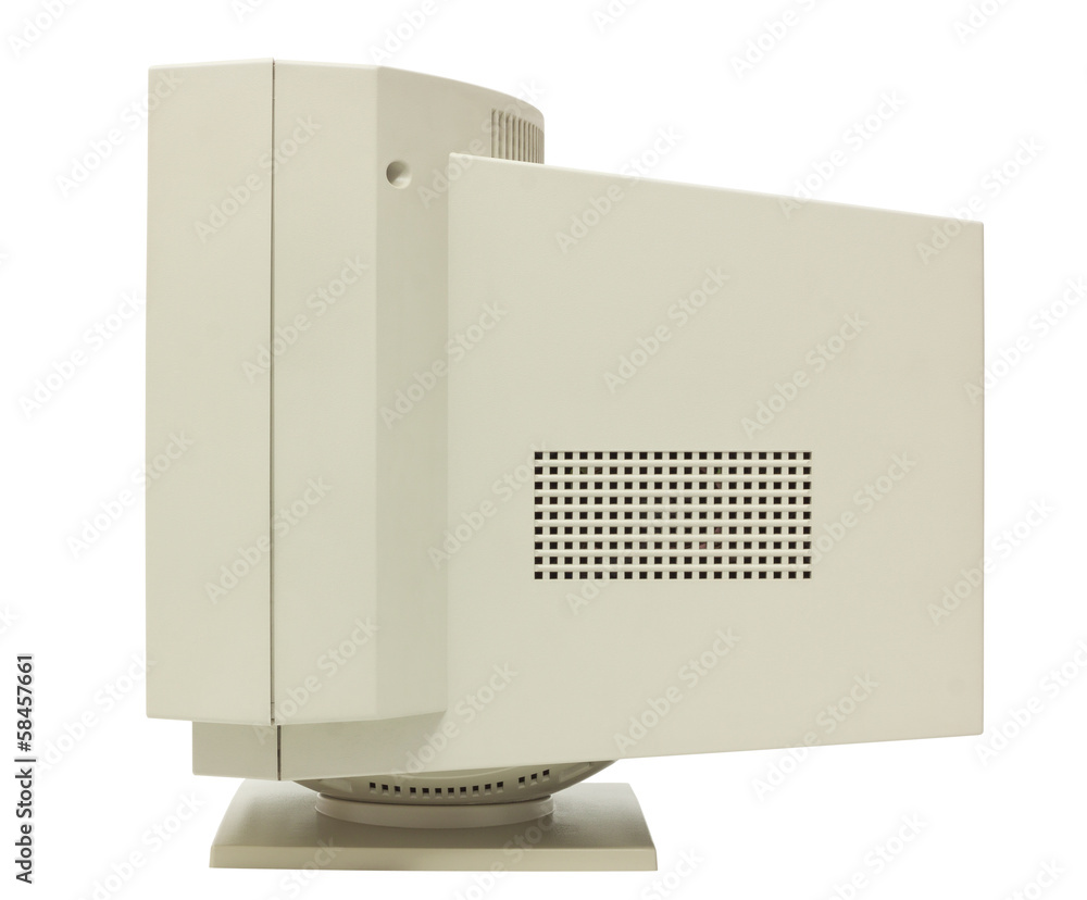 CRT Monitor Side View Stock Photo | Adobe Stock