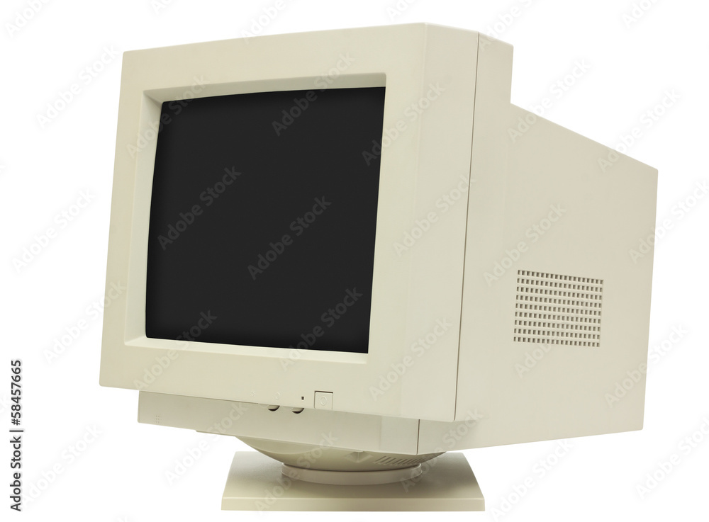 CRT Monitor Side View Stock Photo | Adobe Stock