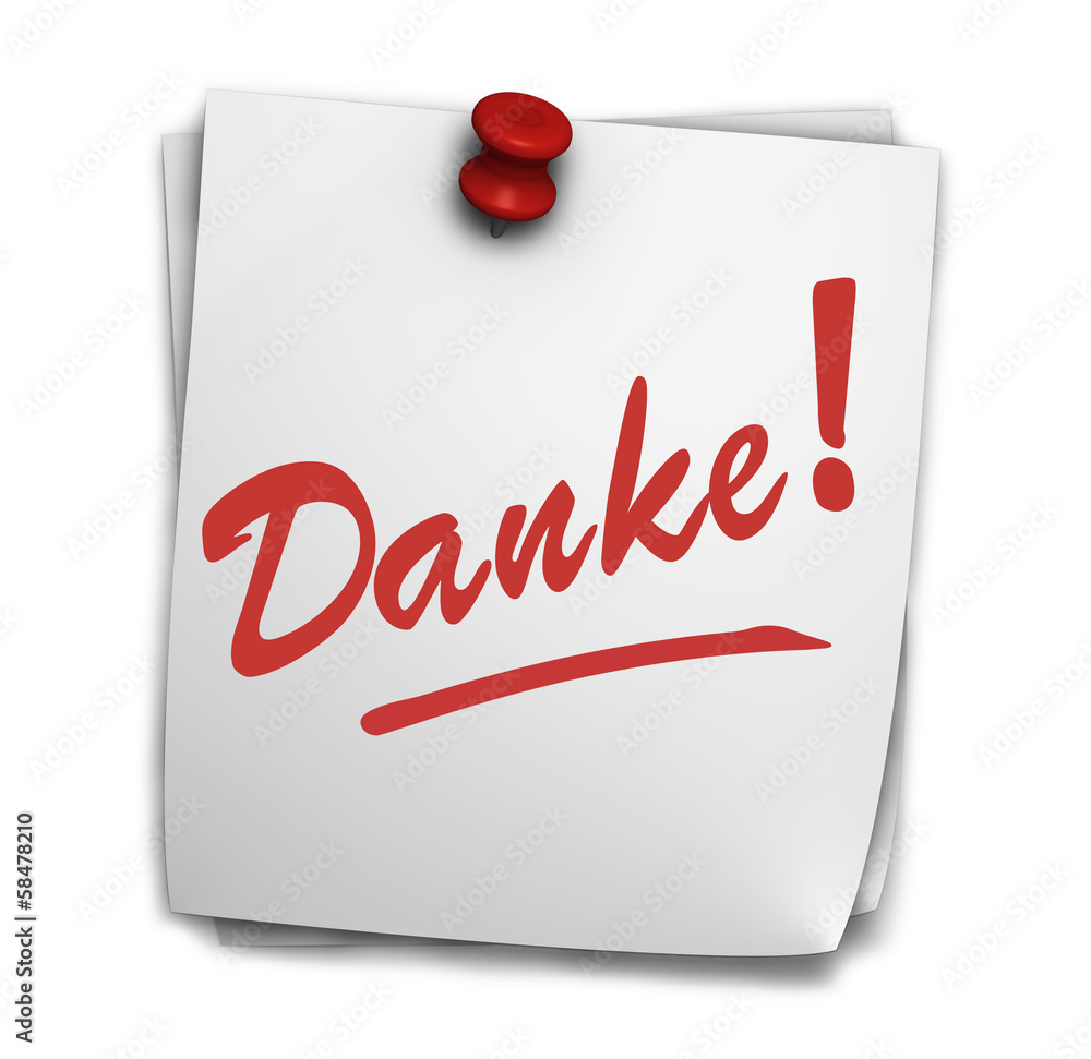 Danke Sign On Post It Stock Photo | Adobe Stock